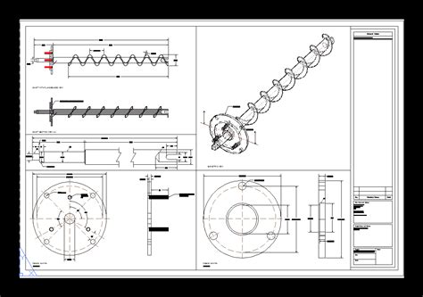 Screw Conveyor In Dwg 6 97 Mb Cad Library