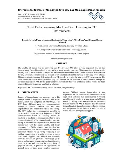 Pdf Threat Detection Using Machinedeep Learning In Iot Environments