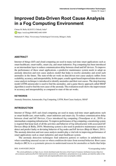 Improved Data Driven Root Cause Analysis In A Fog Computing Environment