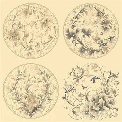 Premium Vector Ornate Floral And Scroll Patterns In Palace Rooms