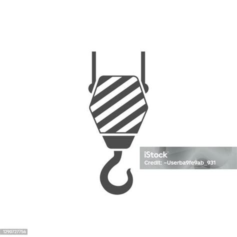 흰색 배경에 격리 된 검은 색 산업 후크 아이콘 크레인 후크 아이콘 벡터 일러스트레이션 강철에 대한 스톡 벡터 아트 및 기타