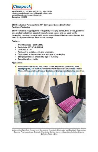 Esd Conductive Boxes Pp Corrugated Conductive Box Manufacturer From Bengaluru