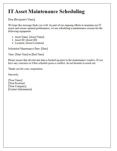 Letter Template For It Asset Management Notification Free Samples In Pdf Letterin