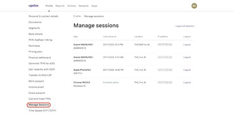 Step 5 You Can Individually Logout Specific Sessions Or You Can Either