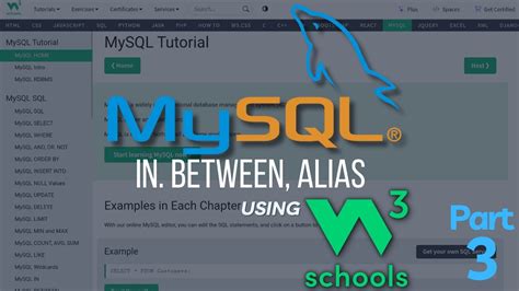 Mysql Full Course 03 Understanding In Between Alias In Mysql Using W3schools Youtube
