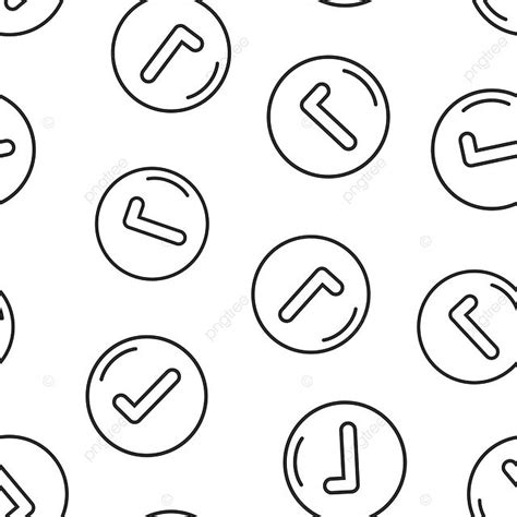 Flat Check Mark Icon With White Background And Seamless Business Pattern Vector Guarantee