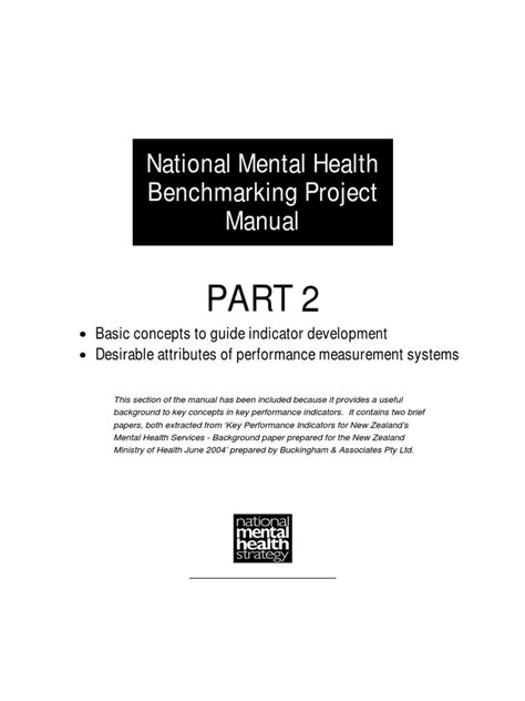 Benchmarking Manual Part 2 Pdf Performance Indicator Mental Health