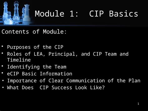 PPTX Module 1 CIP Basics Contents Of Module Purposes Of The CIP Roles Of LEA Principal And