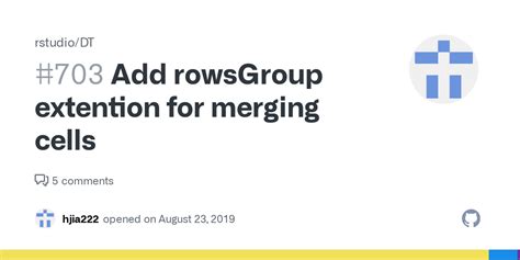 Add RowsGroup Extention For Merging Cells Issue Rstudio DT GitHub