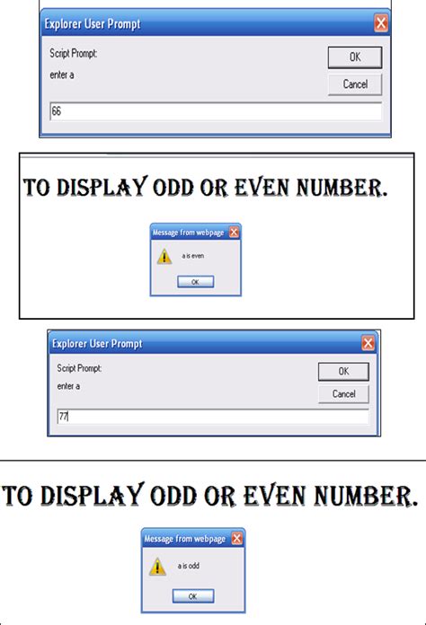 To Display Odd Or Even Number