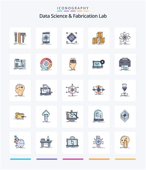 Creative Data Science And Fabrication Lab 25 Line Filled Icon Pack Such As Stackd Arrange