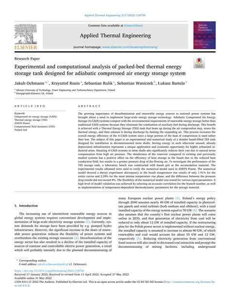 Pdf Experimental And Computational Analysis Of Packed Bed Thermal