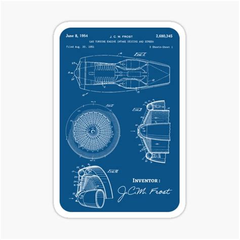 Gas Turbine Engine 1954 Patent Gas Engine Patent Illustration Engineering Gift Idea