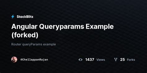 Angular Queryparams Example Forked Stackblitz