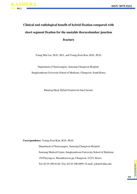 Pdf Clinical And Radiological Benefit Of Hybrid Fixation Compared With Short Segment Fixation
