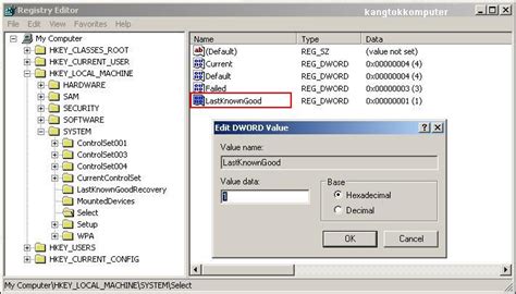 Registry Editor Regedit Kangtokkomputer