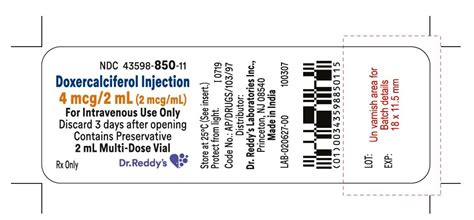 Doxercalciferol Injection Package Insert Prescribing Info