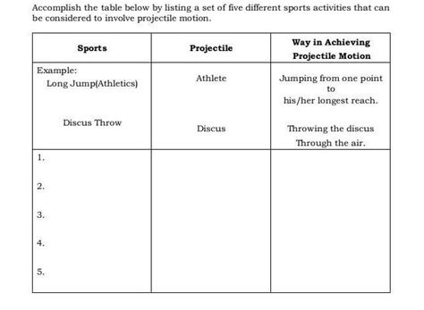 Sports Projectile Way In Achieving Studyx