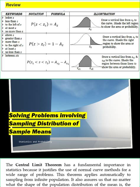 Week 5 Solving Problems Involving Sampling Distribution Pdf Normal Distribution