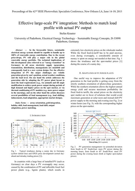 Pdf Effective Large Scale Pv Integration Methods To Match Load