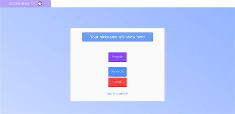 GitHub NimajF React Nickgenerator A React Version Of My St Project