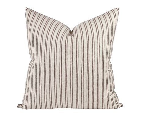 Brier Beige And Brown Stripe Linen Pillow Cover Neutral Pillow