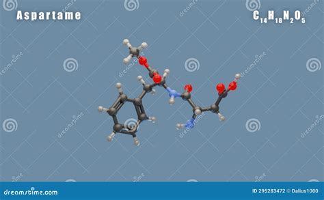 Aspartame Molecule Sugar Substitute Molecular Structure Isolated 3d Model Van Der Waals Stock