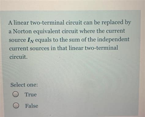 Solved A Linear Two Terminal Circuit Can Be Replaced By A Chegg Com