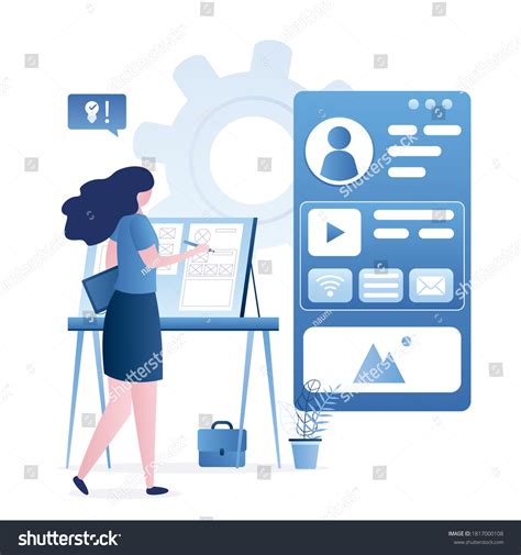 Ui Designer Creates Structure Information Blocks Stock Vector Royalty