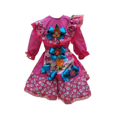 Vestido De Festa Junina Caipira Infantil Luxo Tha Tha Fantasias