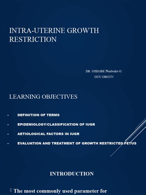 Iugr Presentation Pdf Fetus Obstetrics