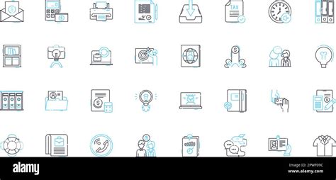 Business Model Linear Icons Set Innovation Strategy Sustainability