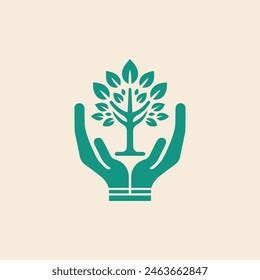 Tree Hand Logo Vector Design Stock Vector Royalty Free 2463662847 Shutterstock
