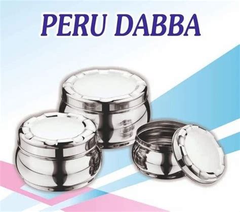 Round Silver Ss Fancy Dabba For Home And Hotel Thickness 26g At Best