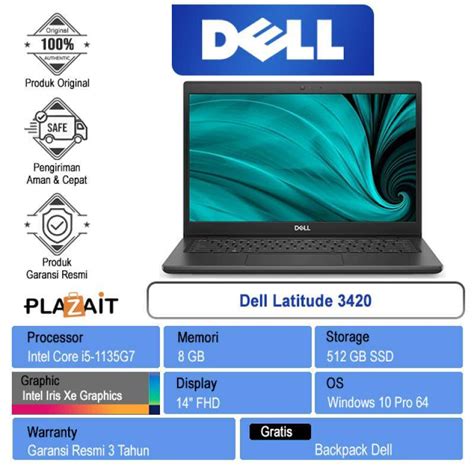 Jual Laptop Dell Latitude Intel Core I G Gb Gb Ssd Intel Iris Xe Graphics