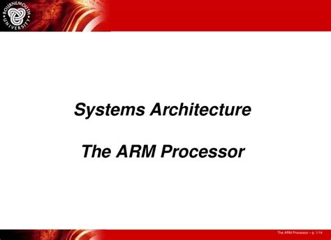 Ppt Systems Architecture The Arm Processor The Arm Processor P 1