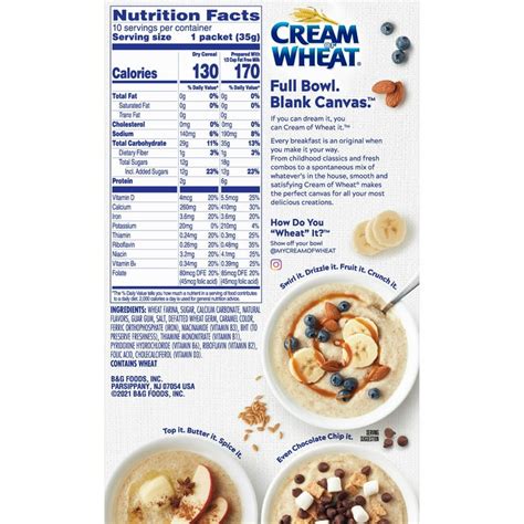 Cream Of Wheat Nutrition Facts