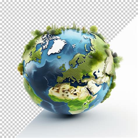 투명한 배경에 고립된 지구 행성 프리미엄 Ai 생성 Psd