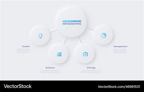 Light Neumorphic Infographic Flowchart Design Vector Image