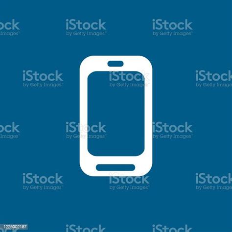 파란색 배경에 스마트 폰 아이콘 블루 플랫 스타일 벡터 일러스트 디지털 생성 이미지에 대한 스톡 벡터 아트 및 기타 이미지