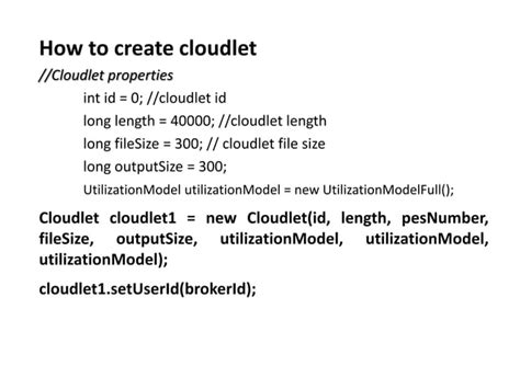 Cloudsim Introduction And Basic Programming Syntax Ppt