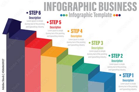 Vector Creative Infographic Of Columns Bar Chart With Six Options