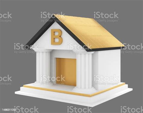 흰색 배경에 은행 아이콘입니다 금융 시스템 투자 및 저축3d 렌더링 0명에 대한 스톡 사진 및 기타 이미지 0명 3차원 형태 개념 Istock