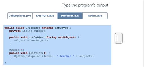 solved type the program s output callemployee java