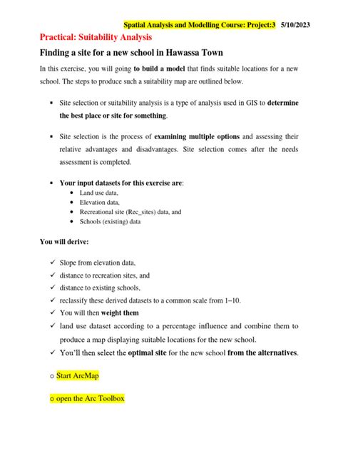 Exercise Suitability Pdf Spatial Analysis Parameter Computer Programming