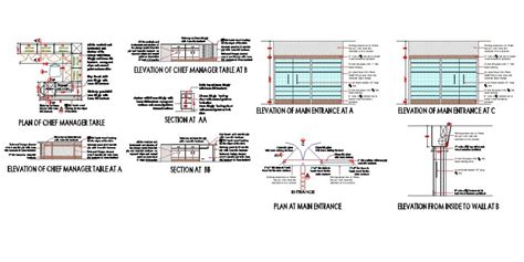 Elevation And Plan Detail Of Office Block 2d View Cad Structural Block Autocad File