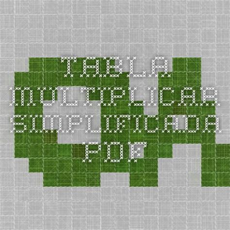 Tabla Multiplicar Simplificadapdf Tablas De Multiplicar Resolución