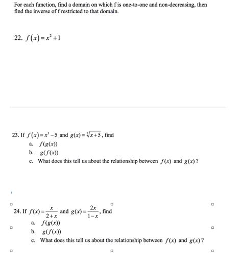 Solved For Each Function Find A Domain On Which F Is