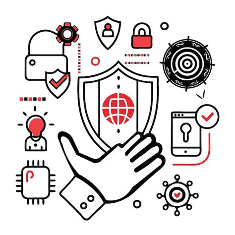 Premium Vector Cybersecurity Vector Illustration With Shield Lock And Data Protection Digital