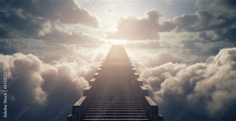 Stairway Through The Clouds To The Heavenly Light Stairway To Heaven